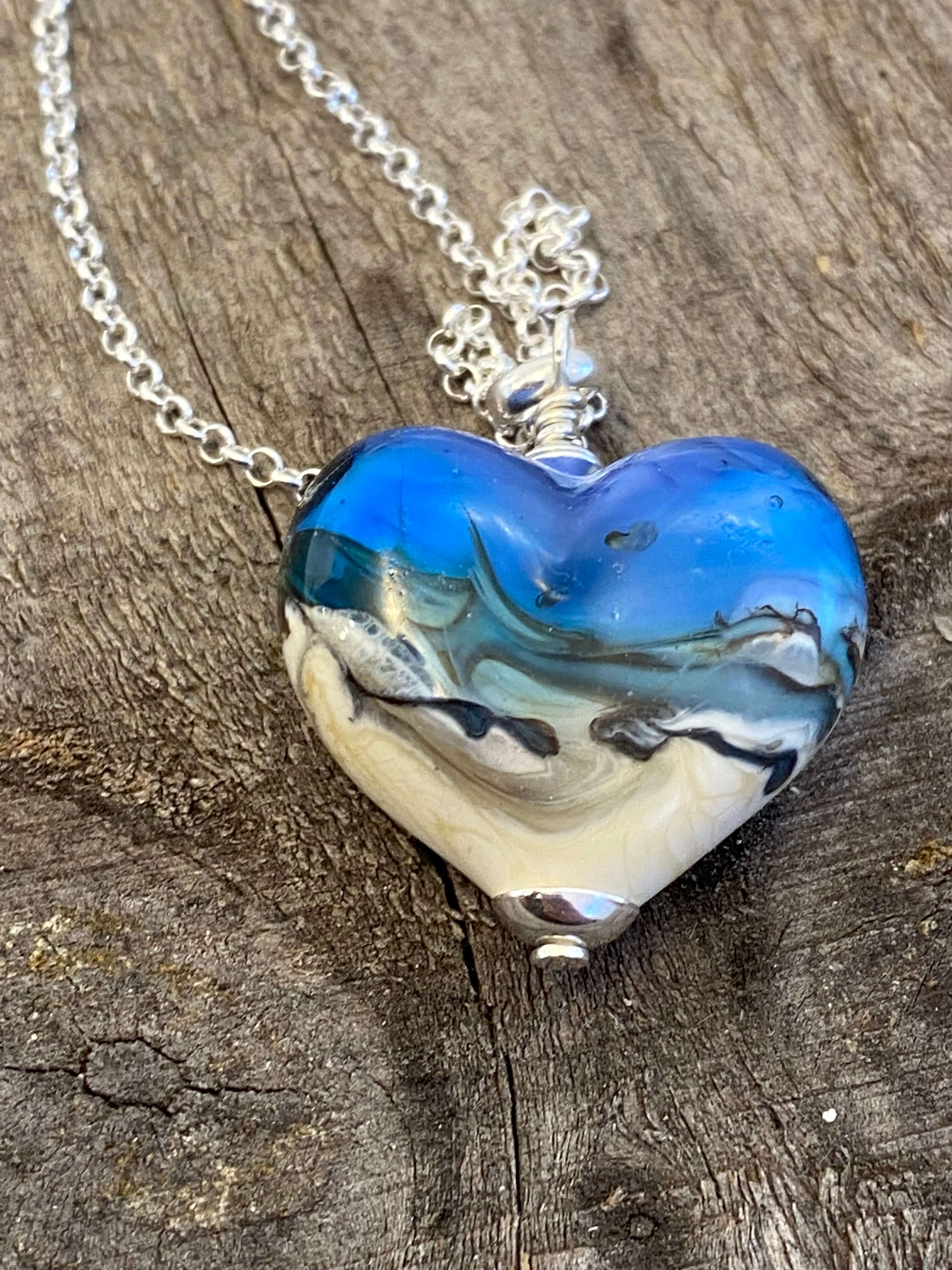 The Heart Of The Ocean Necklace | Studio Ada - Ada Glass Lampwork Glass ...